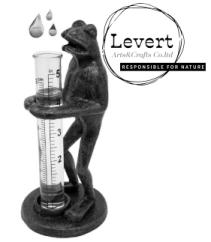 Garden Decorative Cast Iron Metal Frog Statue with a Glass Rain Gauge ...