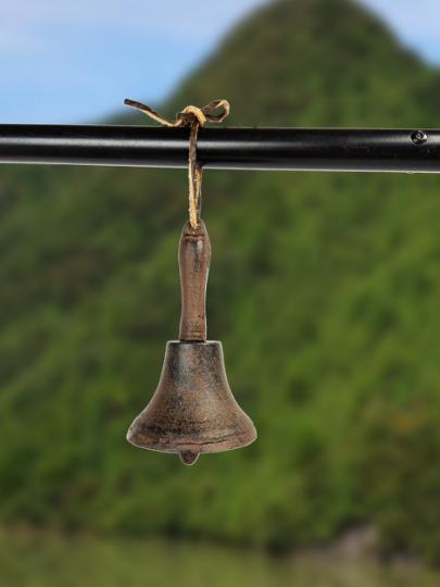 Cast Iron Ringing Hand Bell - Loud Metal Handheld Ring Tea Bell for ...